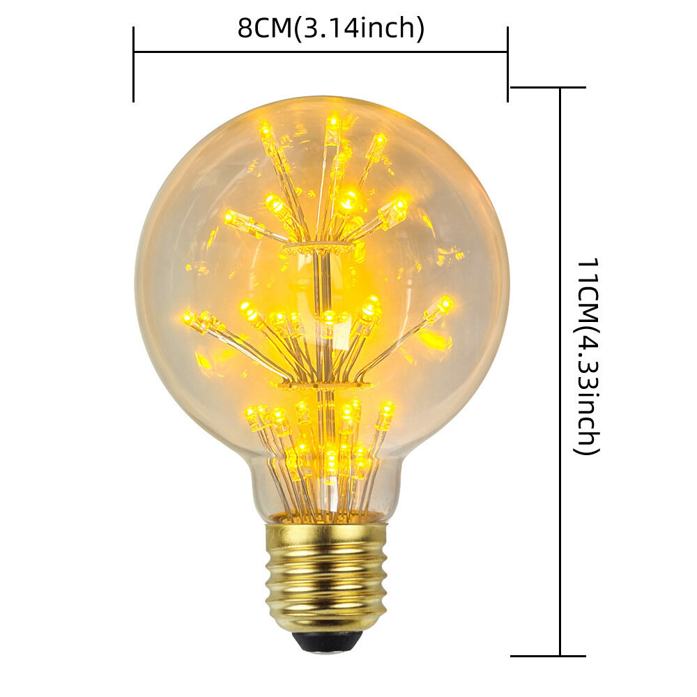 Светодиодная лампа Gypsophila, декоративное освещение в стиле Эдисона, теплый свет, 120В, 1.8Вт.