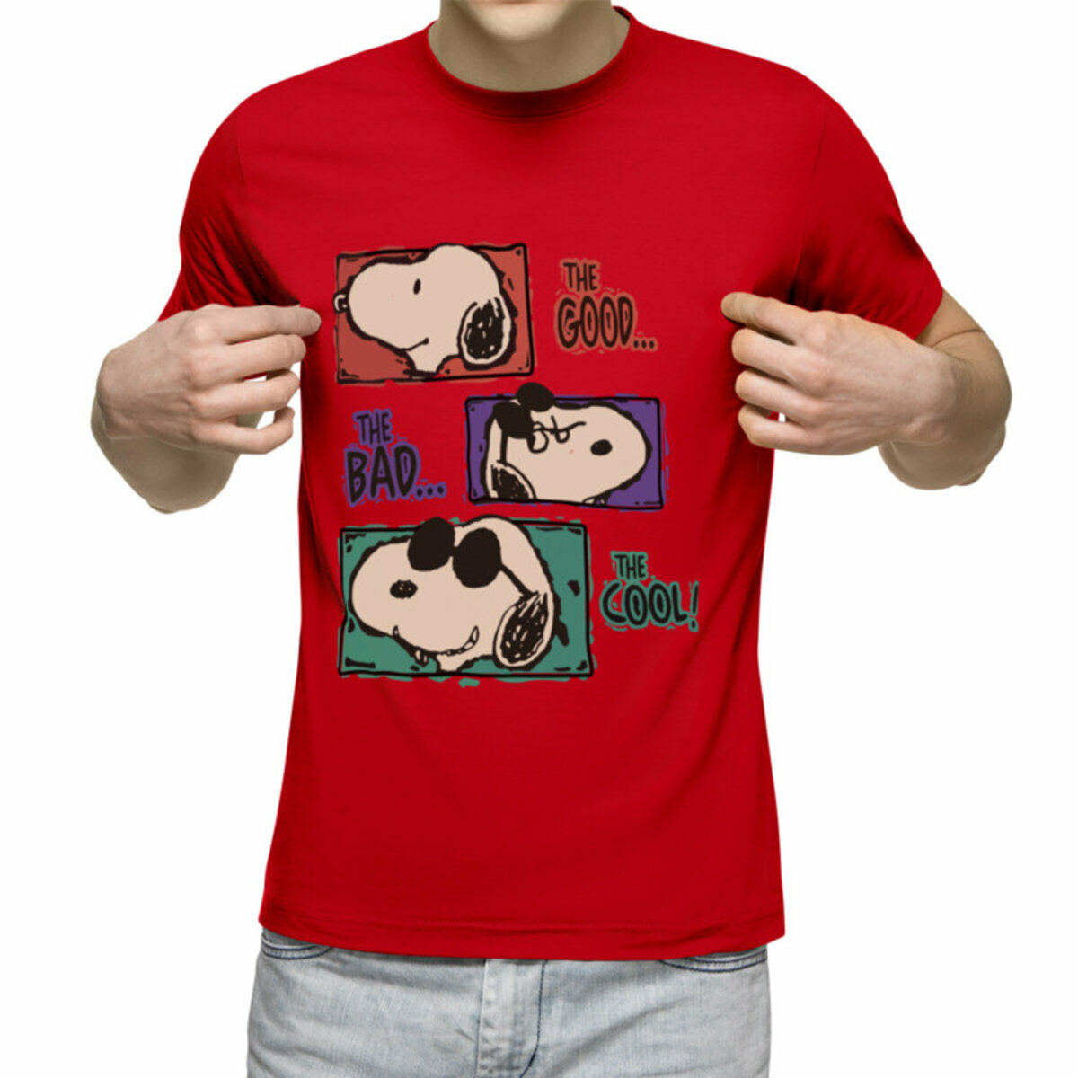 Мужская футболка «Снупи-Snoopy» (красный, L)