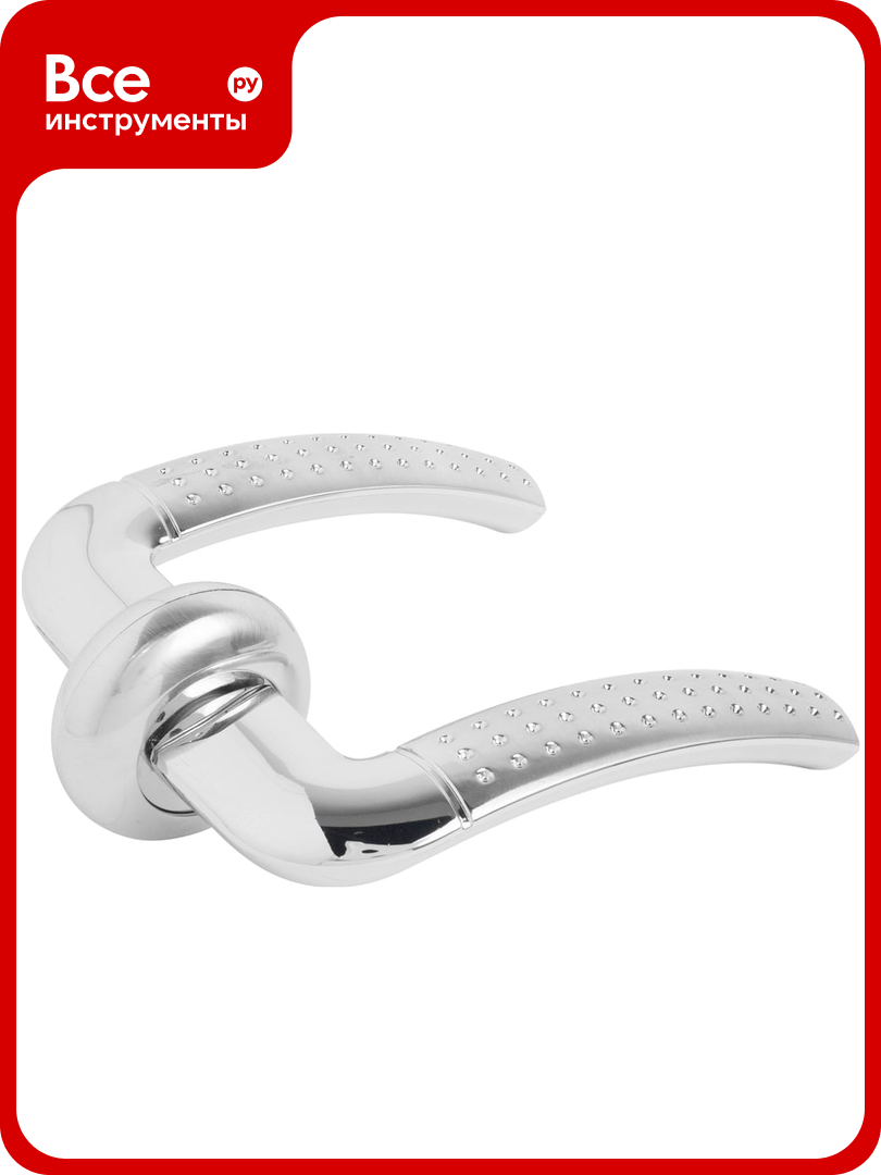 Комплект ручек Стандарт P26 SN/CP матовый никель/хром квадрат 140 мм, из алюминиевого сплава, для межкомнатных дверей