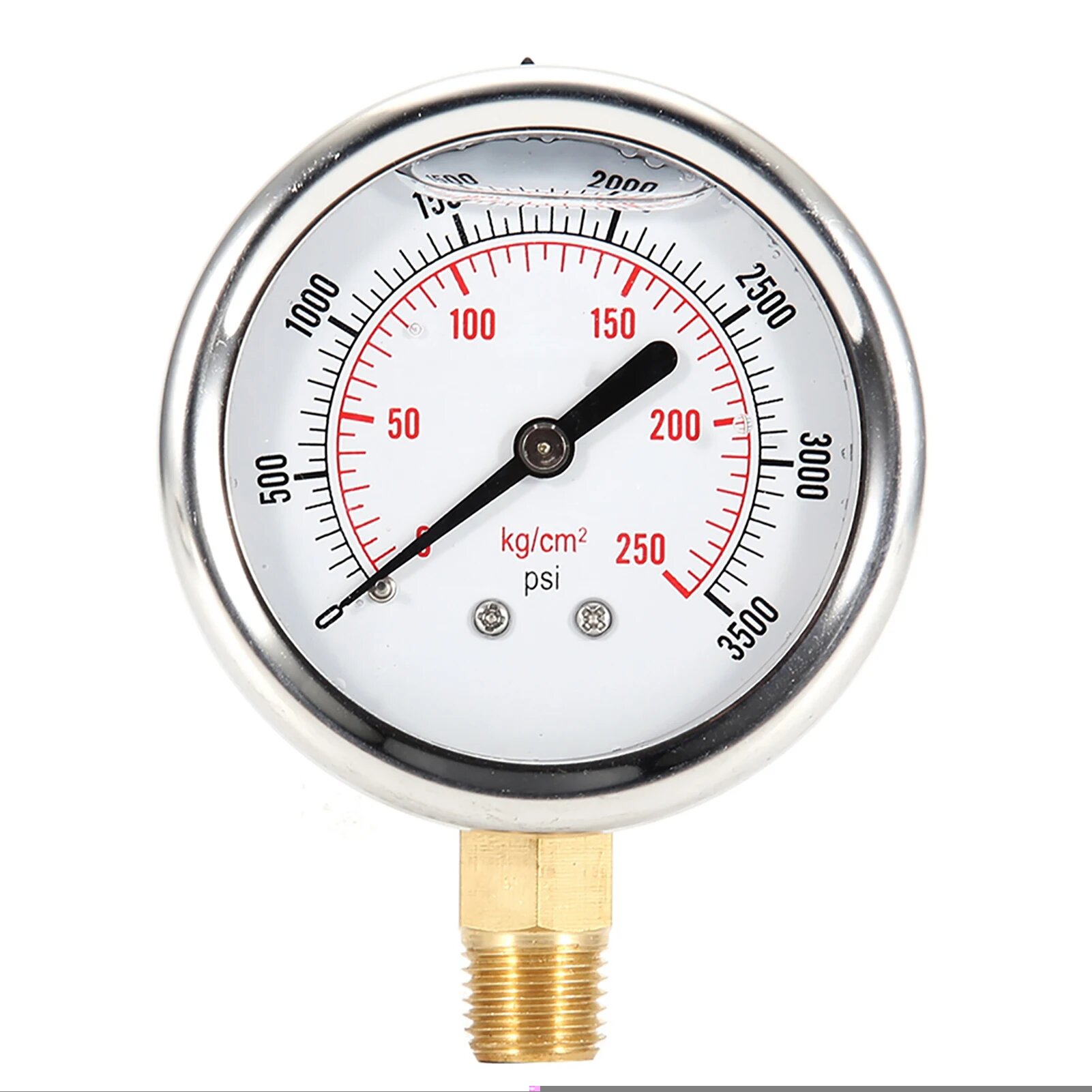 Манометр топлива 0-5000PSI, гидравлический манометр топлива, наполненный жидкостью из нержавеющей стали, 0-3500 PSI