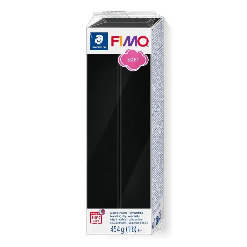 Глина полимерная для лепки Fimo Soft, запекаемая, 454 гр Черный