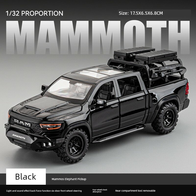 Модель-копия грузовика Маммут в черном цвете, масштаб 1:64, игрушечный автомобиль