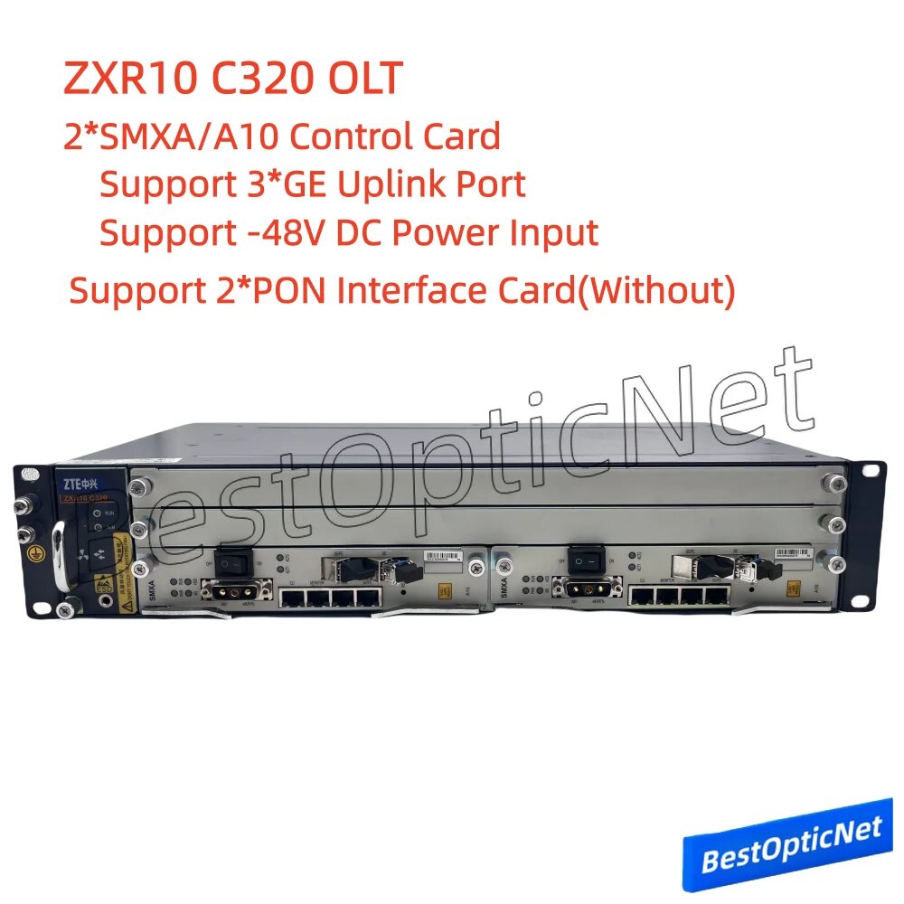 BEUDOUFORU ZTE GPON EPON OLT C320 2*SMXA/A10 1pcs-C320-2SMXA-A10