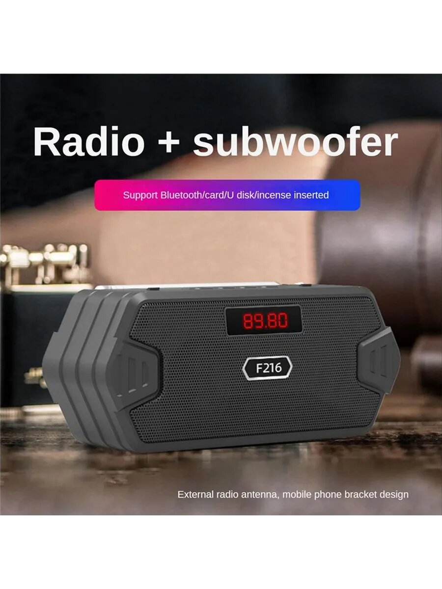 Portable Wireless Speaker Bluetooth Mini Subwoofer Support — фото 1