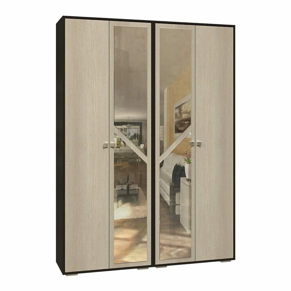 Шкаф 4-х створчатый БШ-1 «Саломея», венге/лоредо (1600х480х2200)