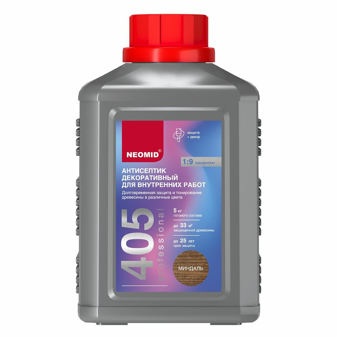 Неомид 405 (0,5 кг.) - декоративный антисептик для внутренних работ (миндаль)