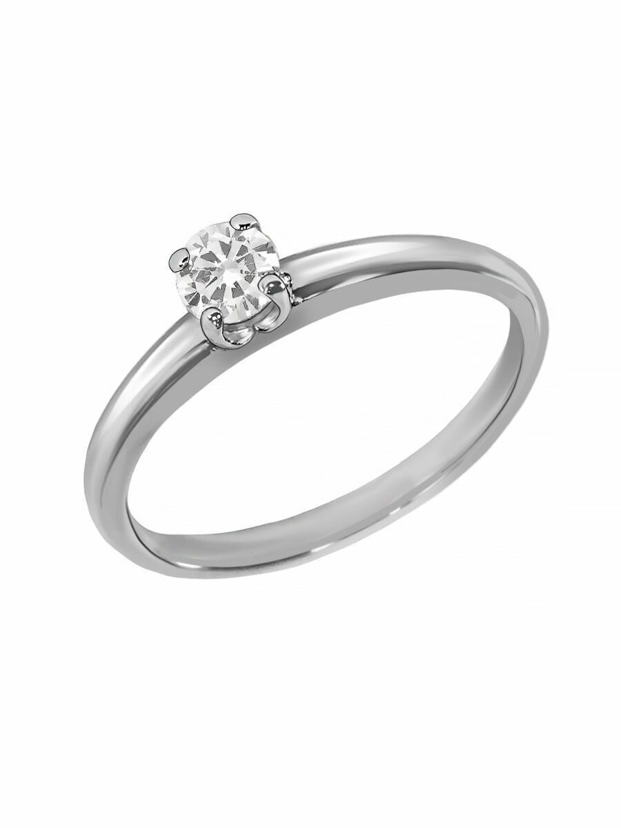 Кольцо помолвочное, серебро, 925 проба, фианит