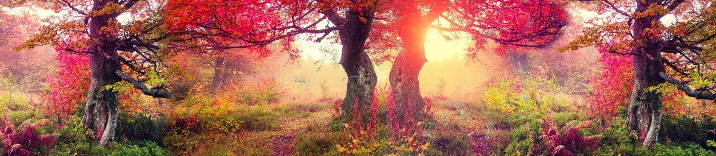 Кухонный фартук/стеновая панель МДФ для кухни 2800*600*6мм MR-17 "Осень" Серебро (эффект мерцания)