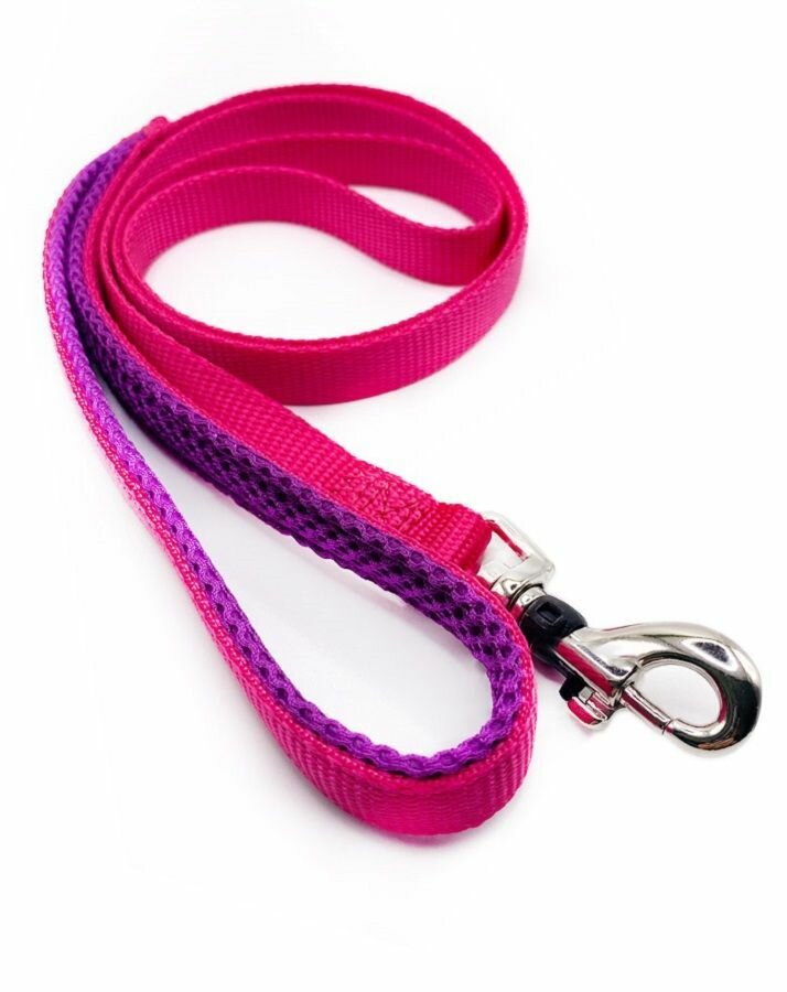 Поводок для собак Japan Premium Pet со стоппером и мягкой анатомической вкладкой для рук, серия 40 оттенков радуги, розовый, размер SS