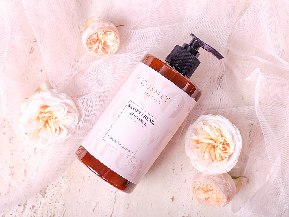 Крем-мыло "Elegance" с экстрактом пиона L'Cosmetics, объем 450мл
