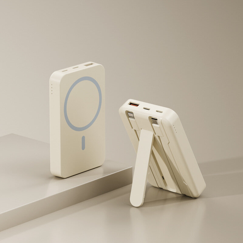 ⭐ Национальная сертификация 3C, 3-в-1 магнитный Power Bank со встроенным кабелем, сверхбыстрая зарядка, портативный мобильный источник питания для кросс-граничного использования ⭐