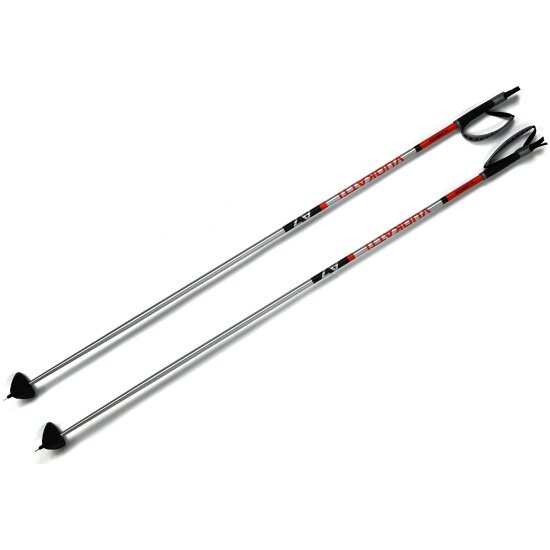 Палки лыжные Vuokatti Black/Red, алюминиевые, 130 см