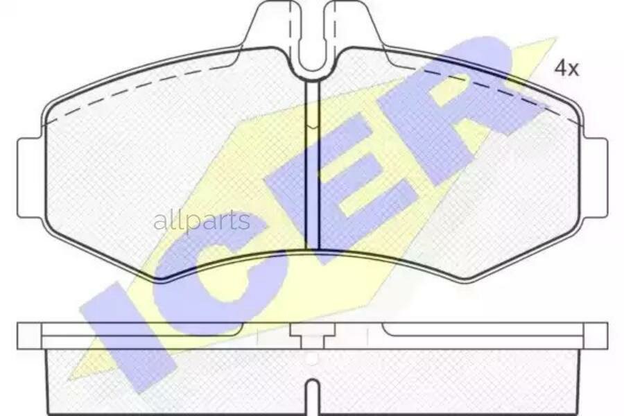 ICER 141288 141288 колодки дисковые !\MB Vito 2.0i/2.3i/2.2CDi/2.3D/CDi 98>