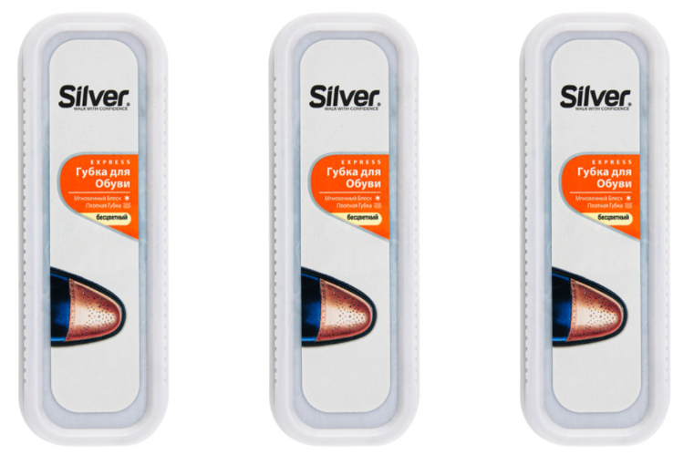 Губка для обуви Silver Express Придающая блеск, бесцветный, 3 шт