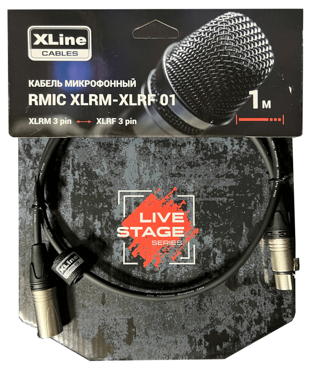 Xline Cables RMIC XLRM-XLRF 01 (Кабель микрофонный XLR 3 pin male - XLR 3 pin female длина 1м)