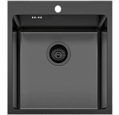 Кухонная мойка Steel Kitchen Style из нержавеющей стали, цвет графит, сварная высокопрочная, 45х51 см, полный комплект