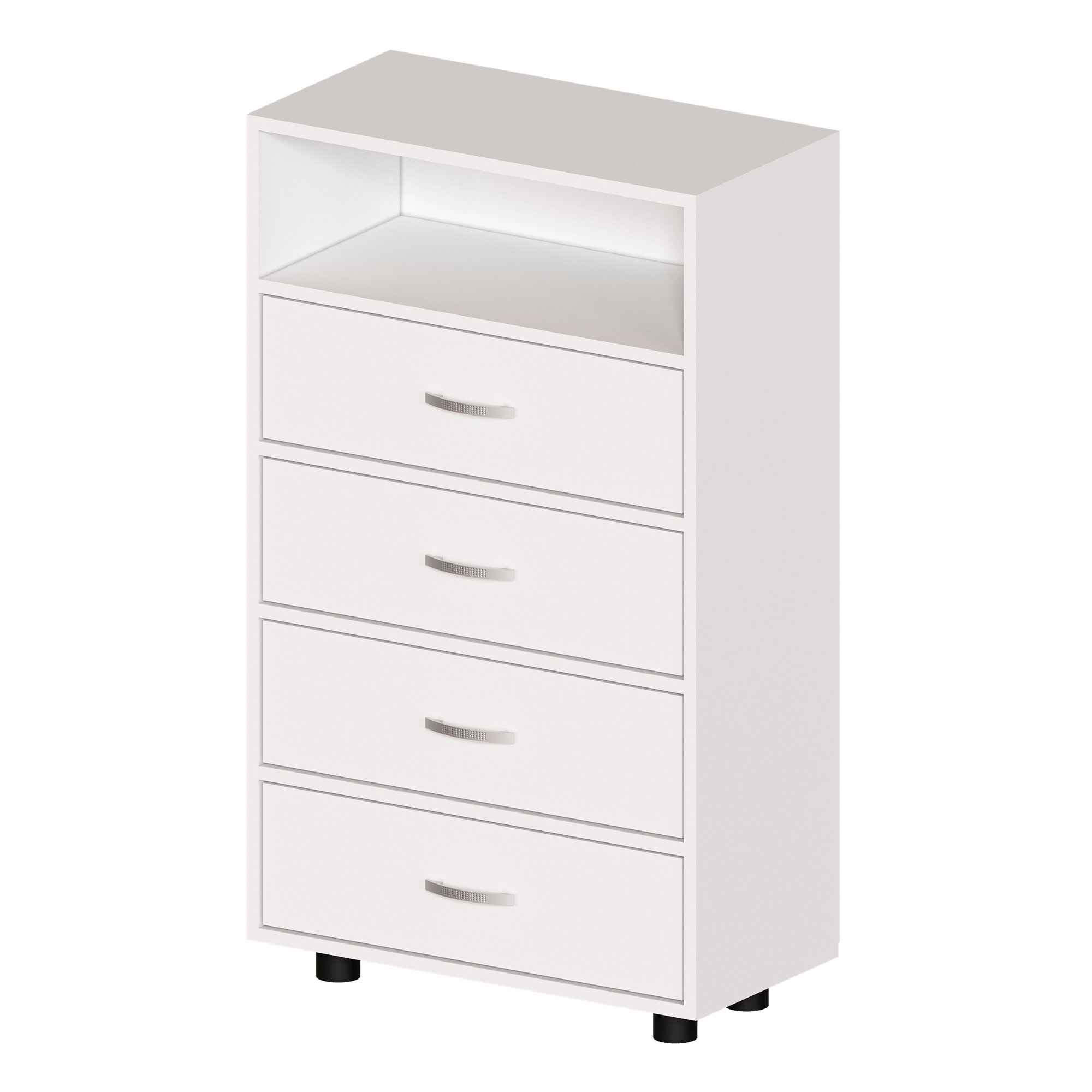 Комод СитиМебель-8 Ширина 60 см, Глубина 30 см, Высота 103 см, цвет: белый