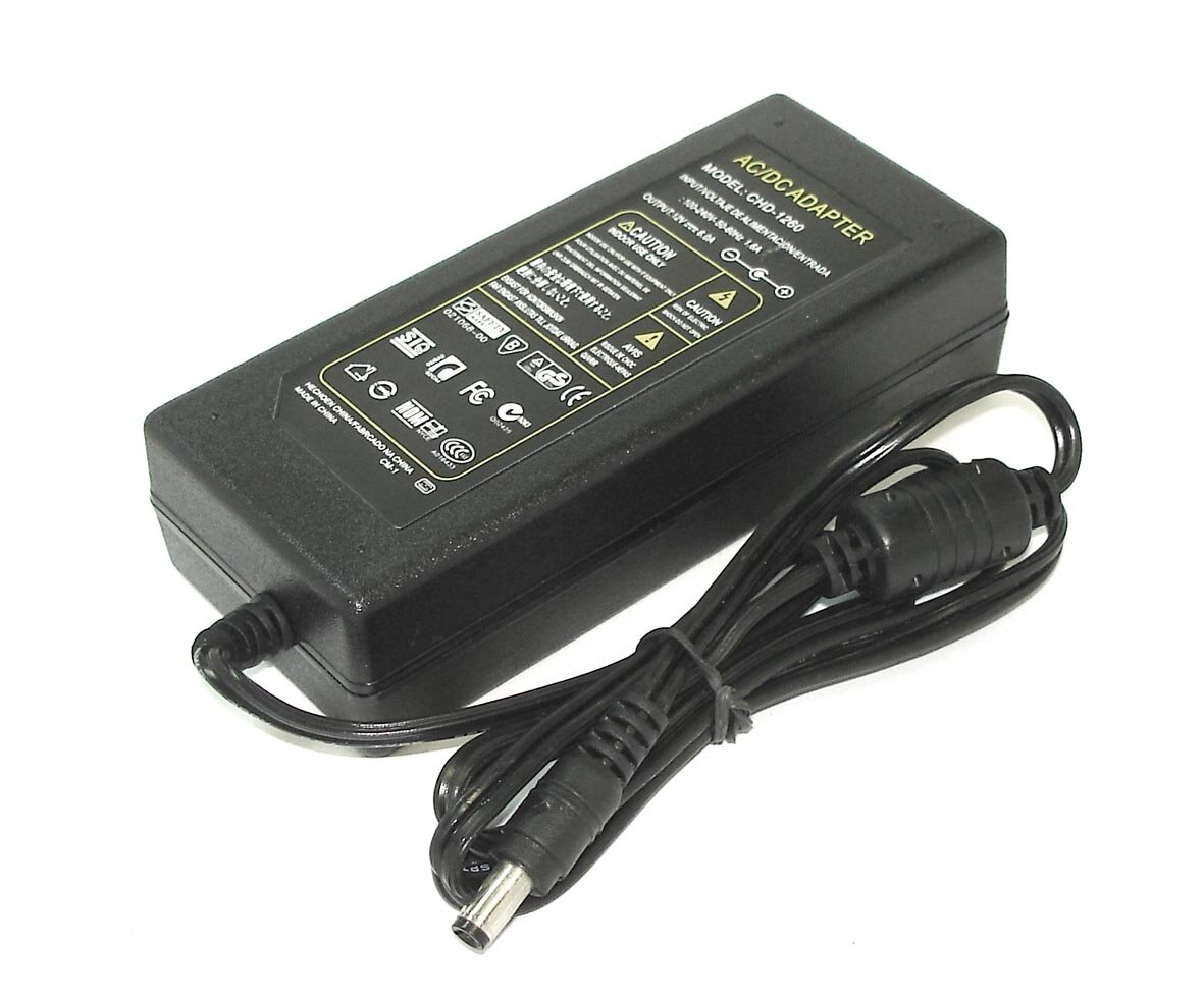 Блок питания (сетевой адаптер) для монитора и телевизора 12V 6A 72W 5.5x2.5 мм черный, без сетевого кабеля