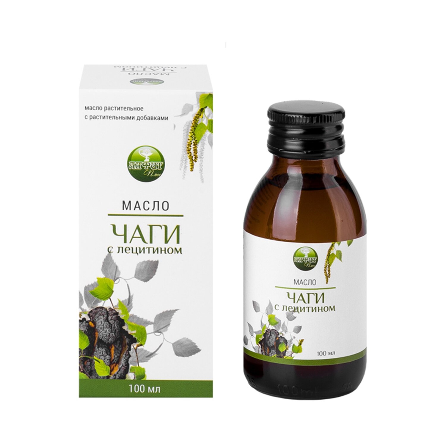 Масло чаги с лецитином для снижения холестерина в крови от бренда "Алфит Плюс", объем 100 мл