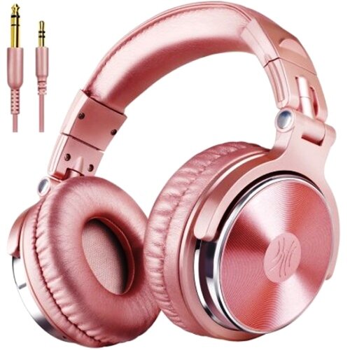 Наушники Oneodio Studio Pro 10 rose gold полноразмерные 3.5/6.3 - 1.2/3м два съёмных кабеля золотисто-розовые