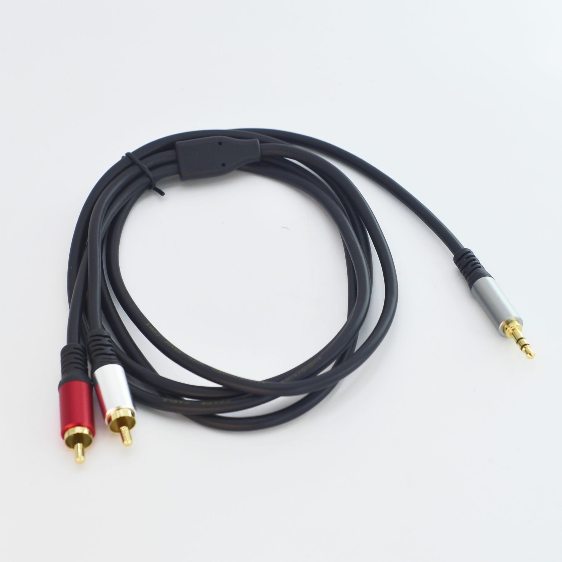 Кабель акустический Jack 3.5 мм ( штекер) стерео - 2 x RCA тюльпан (штекер) 1.8 метра