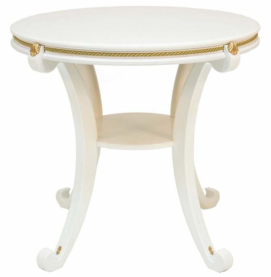 Стол Глория М Вис Red Black белый, дерево, круглая столешница, ножки