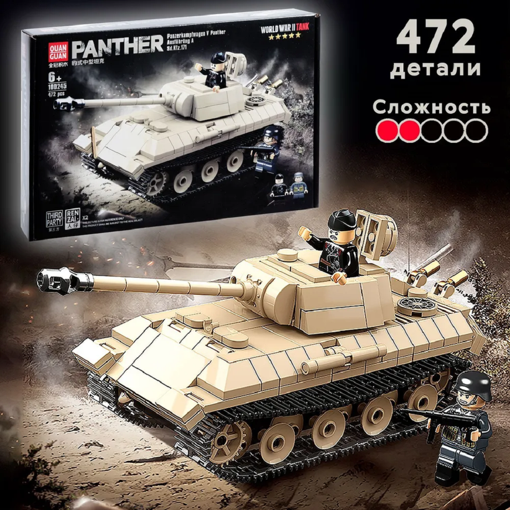 Конструктор Военная техника Танк Пантера / Panther / 472 детали