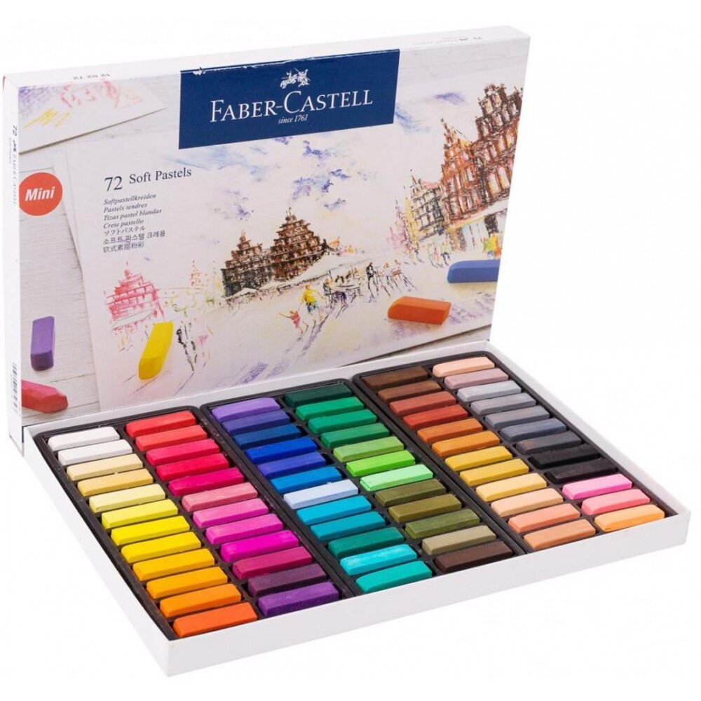 Faber-Castell 128272 Пастель faber-castell soft pastels, 72 цвета, мини, картон. упаковка (3 шт.)