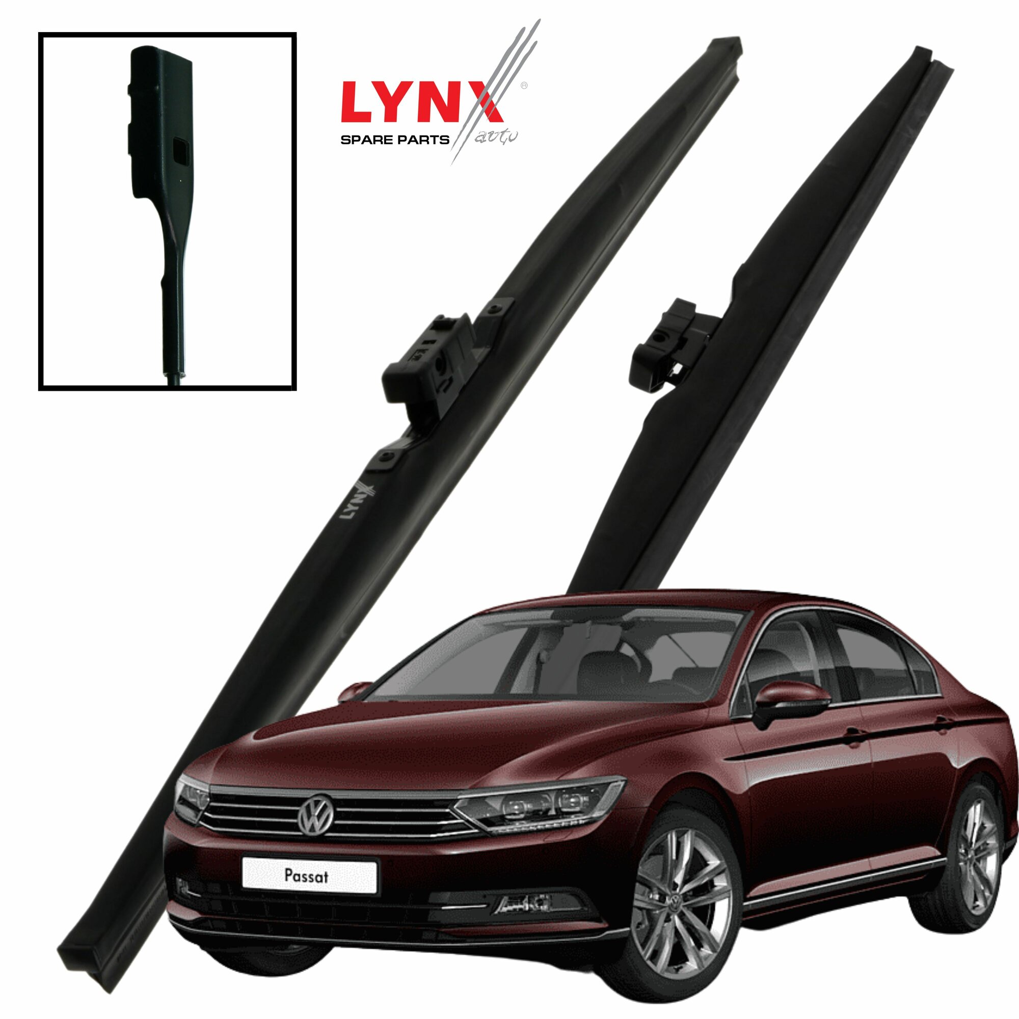 Дворники VW Volkswagen Passat (8) B8 / Фольксваген Пассат седан 2014 2015 2016 2017 2018 2019 2020 Щетки стеклоочистителя зимние LYNXauto 650мм-480мм к-т 2шт.