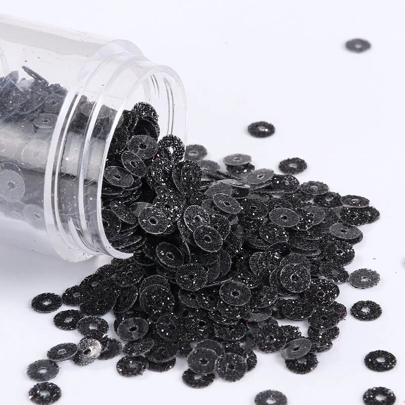 Блестки плоские круглые isequins 4 мм 2000 шт Черный, Black Color