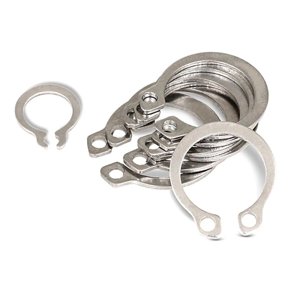 Фиксаторы колец TINGGOO GB894 черные и серебристые М3-М40 304 stainless steel, M4 50pcs (no hole)