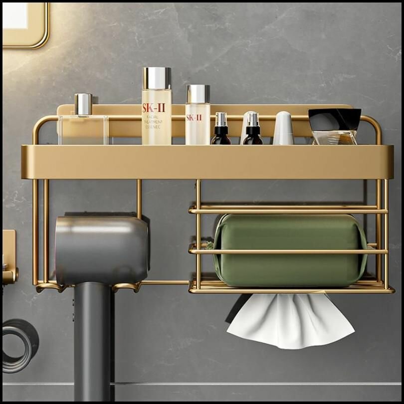 Фен, настенная косметика, стойка для волос, держатель для салфеток, аксессуары для ванной -LJ