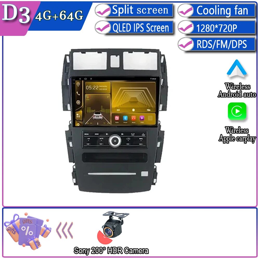 Автомагнитола Android 16 для Nissan Teana J31 230 JK SM5 2003-2008, мультимедийная система с GPS-навигацией, стерео, DVD, Bluetooth 4-64G CAM