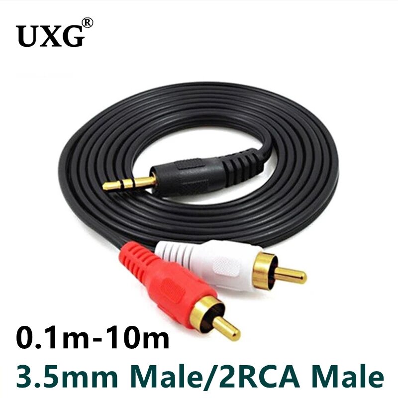 UXG Удлинительный аудиокабель 3,5 мм на 2 RCA 3.5mm Male to 2RCA, 10 м