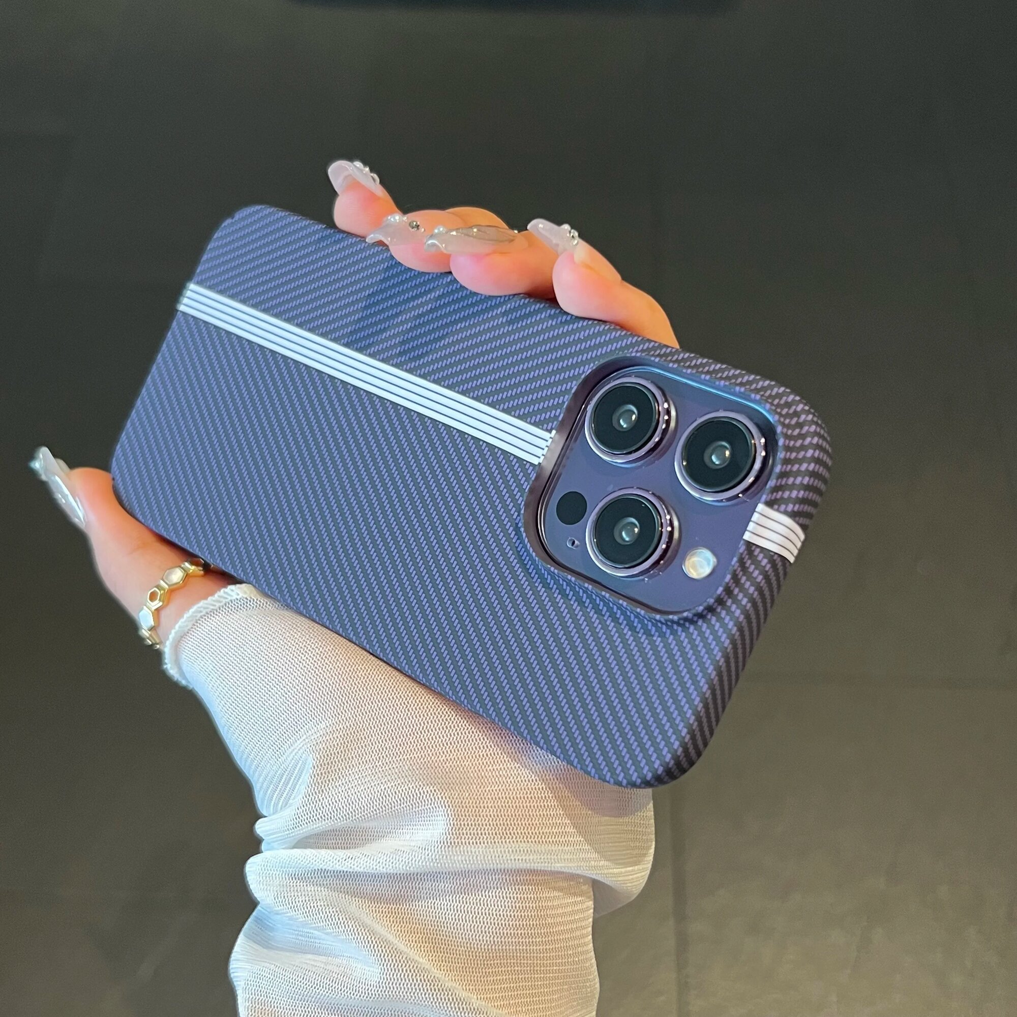 Чехол для iPhone 16 ProMax, SD DP, углеволокно