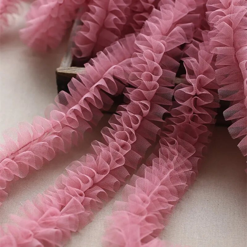 Пушистая 3D плиссированная кружевная бейка шириной 6 см, модная одежда, воротник юбки, манжеты, украшение по краю, игрушка, нагрудник для домашних животных, швейные аксессуары, ткань