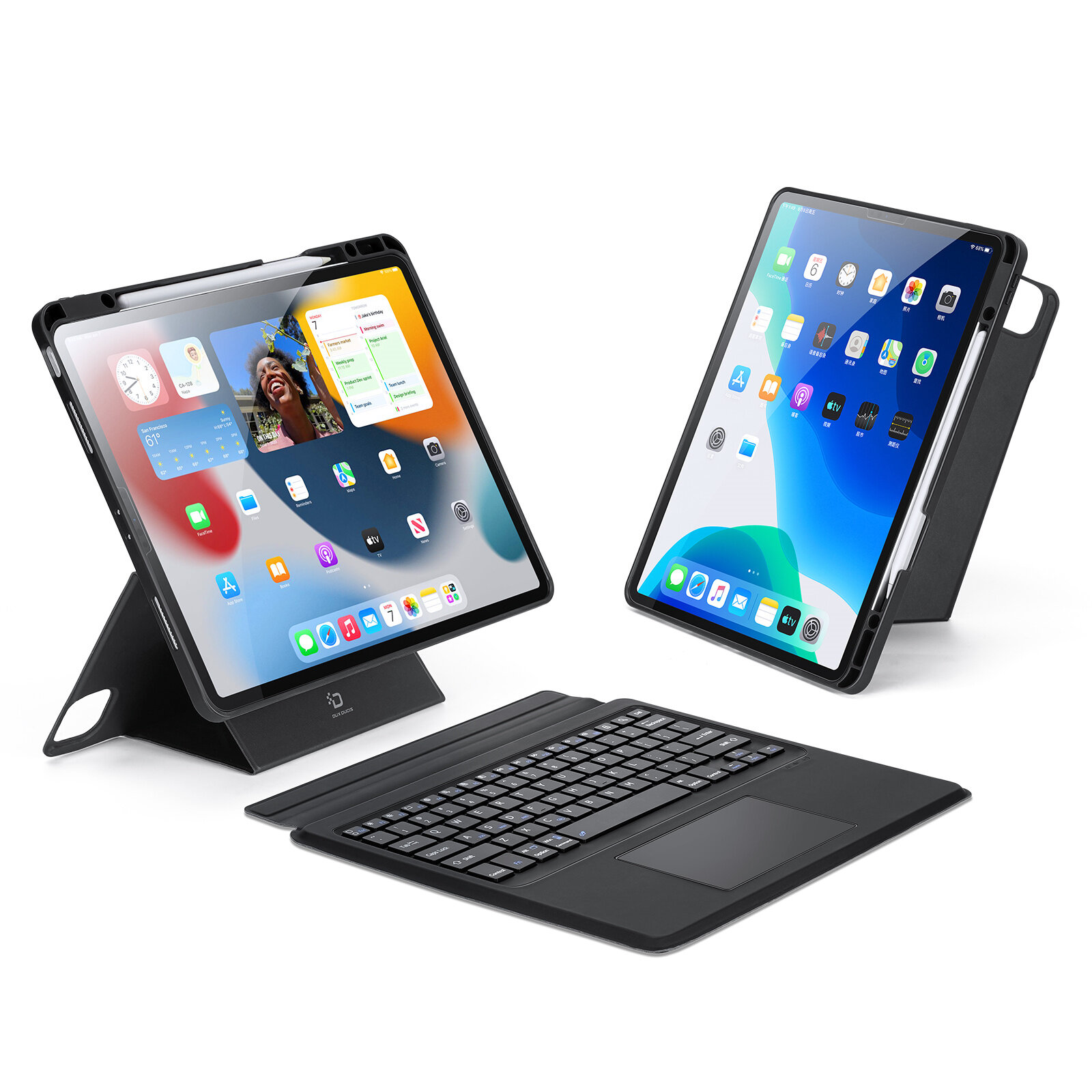 Чехол-клавиатура iPad Pro 13 (2024) (A2926/A3007/A2925) Dux Ducis DK Series Keyboard with Backlight (Russian) Black