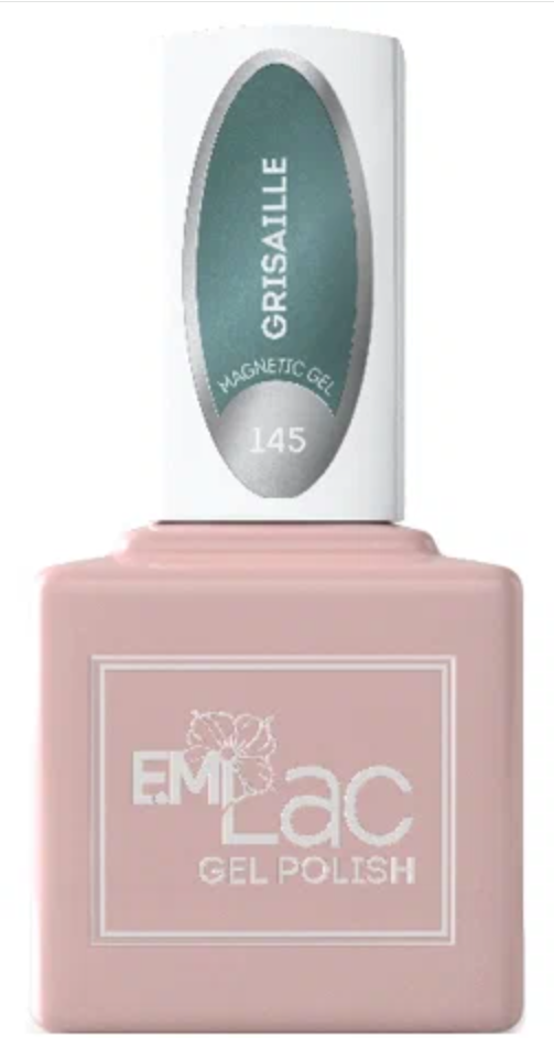 E.MiLac, Magnetic Gel, Гель-лак, Гризайл, №145, 9 мл