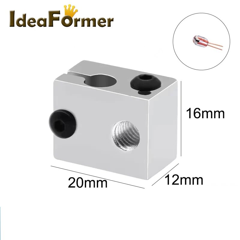 Нагревательный блок IdeaFormer V5 V6 MK7 MK8 CR10 VOLCANO для 3D-принтера V6