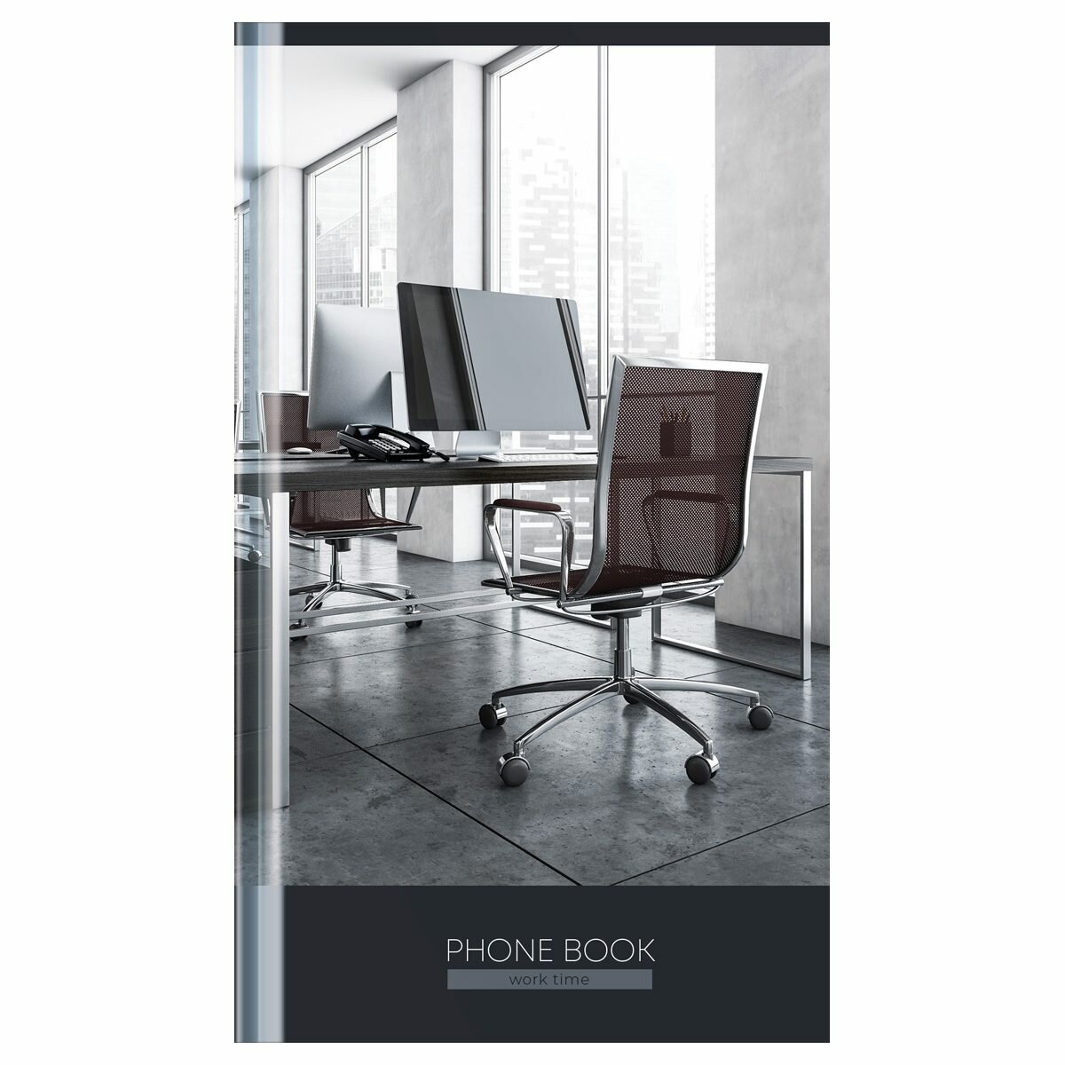 Телефонная книга A5 OfficeSpace "Офис. Open space" (80л, обложка 7Бц, с высечкой) (Тк80т_55497)