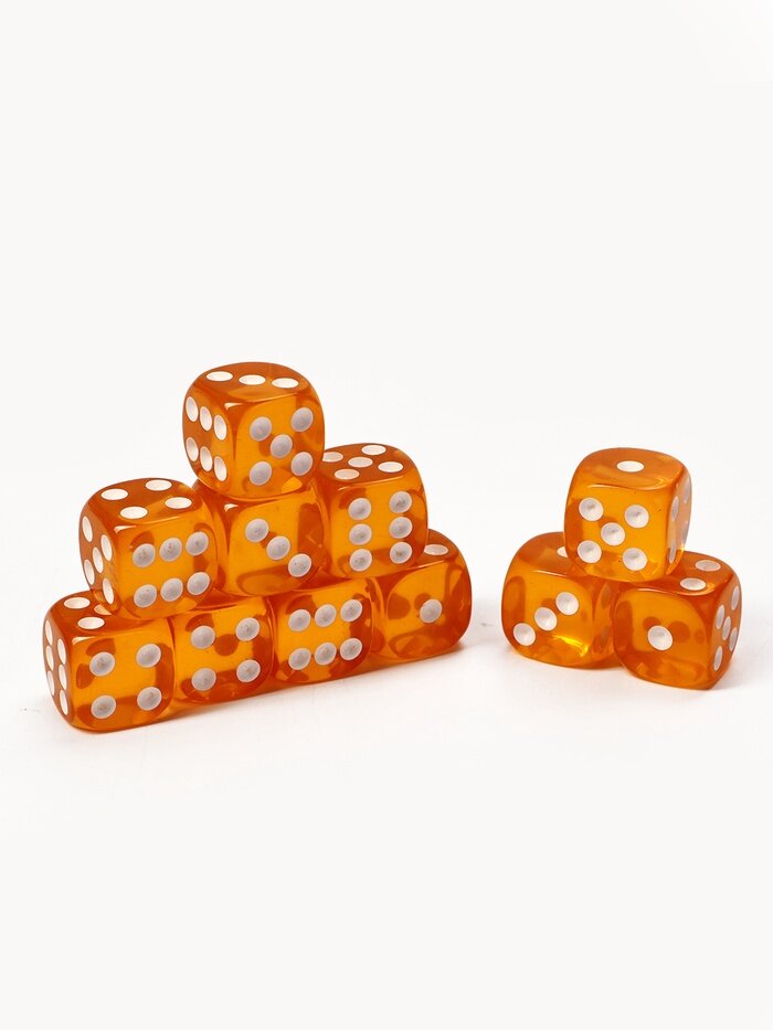 Кубики игральные, 1.6×1.6 см, набор 50 шт, жёлтые