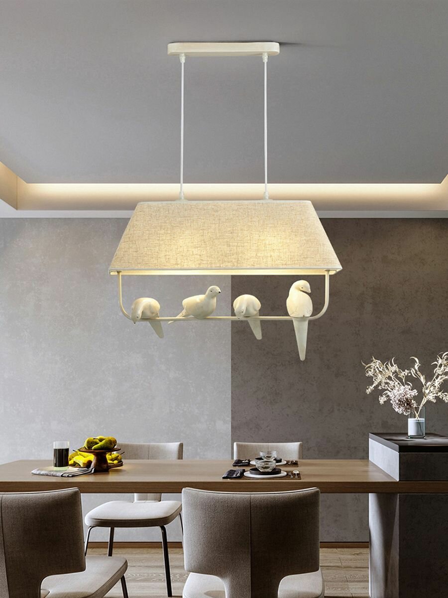Ресторанная люстра, скандинавская, орнамент птичка, люстра