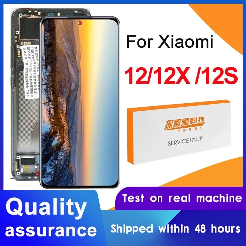 Оригинальный дисплей 6,28 "AMOLED для Xiaomi 12 LCD/12S, сенсорный экран, 12S Green With Frame