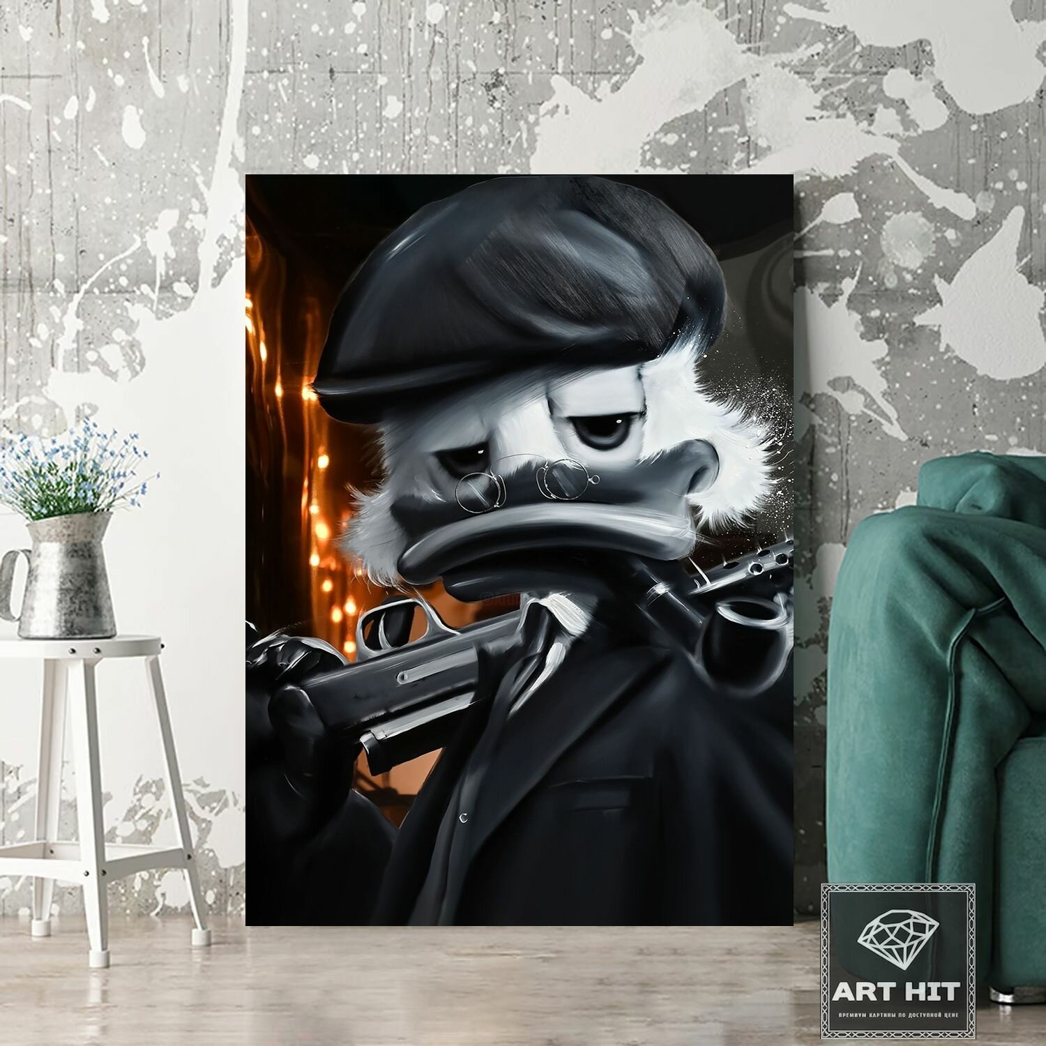 Картина Скрудж Макдак, Дональд Дак с деньгами, 50х70