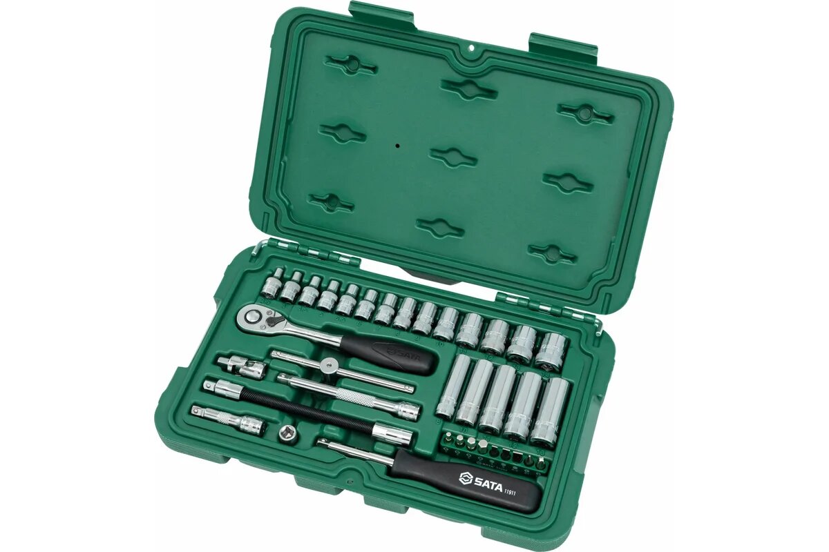 Sata Набор торцевых головок из 36 предметов под вороток 1/4 дюйма метрический 09001