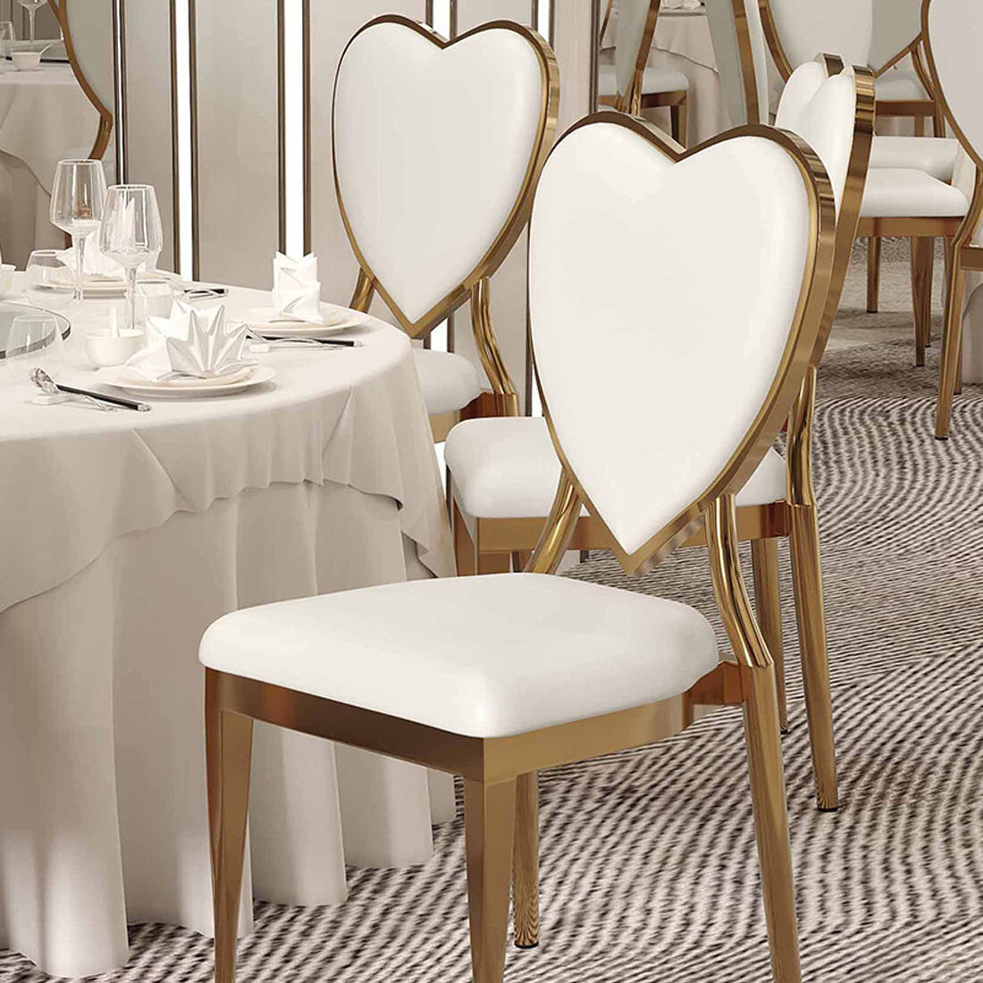Обеденный стул в виде сердца Fanke Heart (золото)