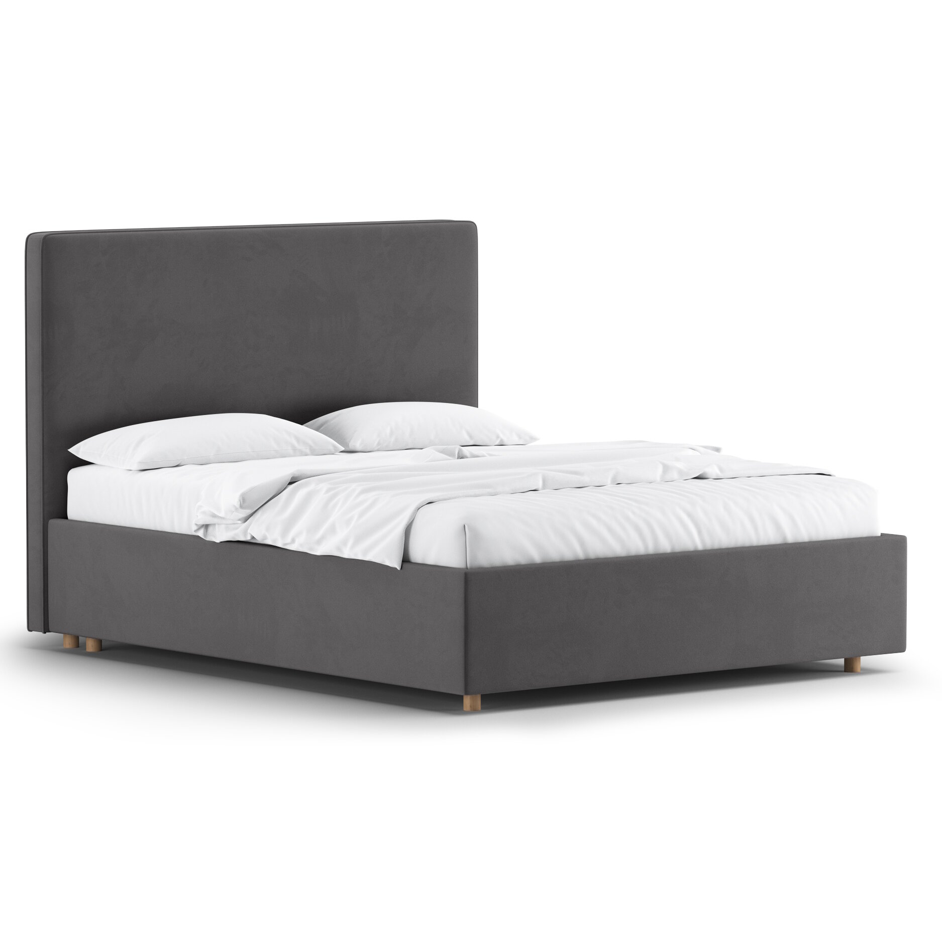 Кровать двуспальная с подъемным механизмом WESTENY "ART 602" H6, 171х217х130, 160х200, темно-серый велюр