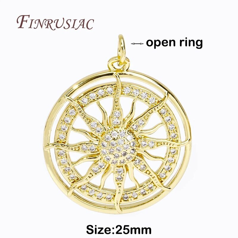 Золотые подвески-солнца FINRUSIAC 3 Pieces, 18K Gold Color