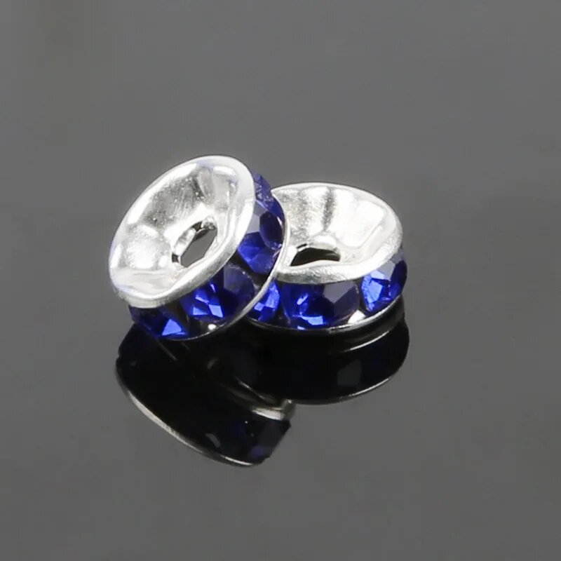 Бусины со стразами Royal blue, 8 мм, 50 шт.