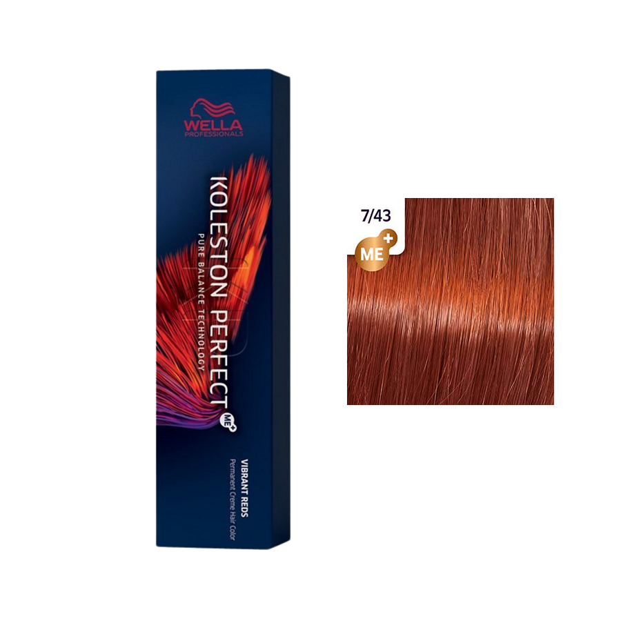 Wella Koleston Perfect ME+ 7/43 - Стойкая краска красный тициан 60 мл
